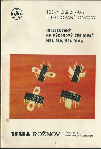 INTEGROVANÝ NF VÝKONOVÝ ZESILOVAČ MBA 810, MBA 810A | SCIENCE AND ...